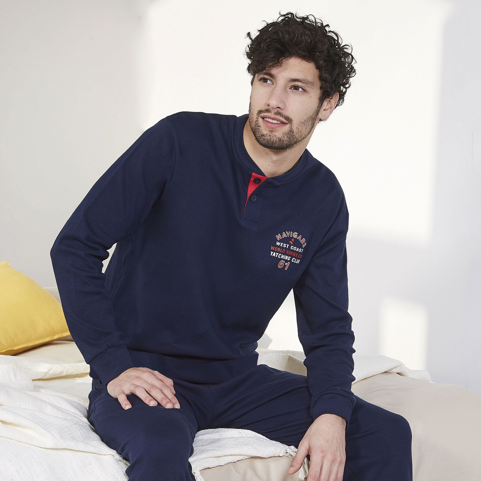 Pigiama uomo blu interlock Navigare sportivo B2141341 | Intimorosa