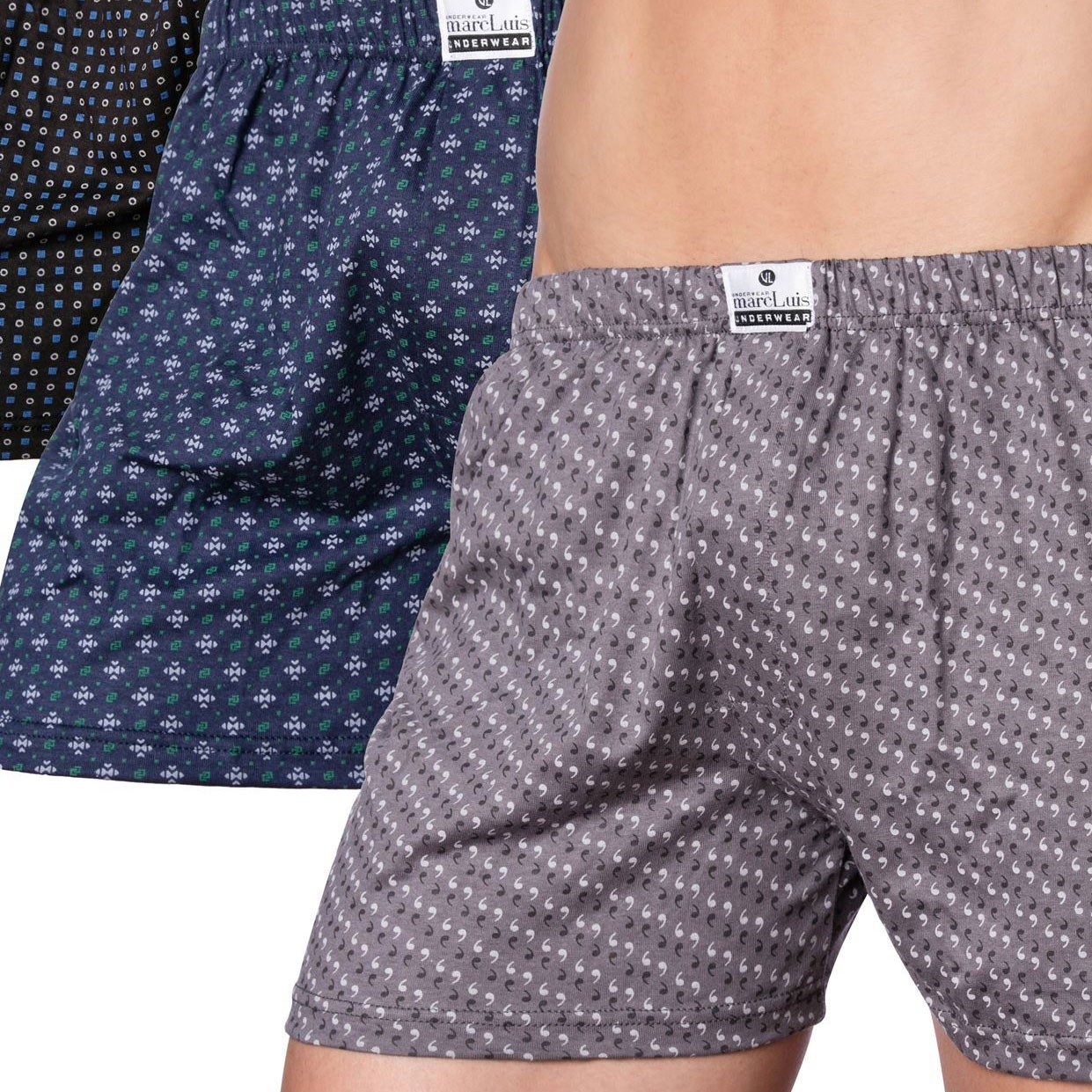 Boxer da uomo in maglina cotone Marc Luis 324 fantasia scuri taglia ...