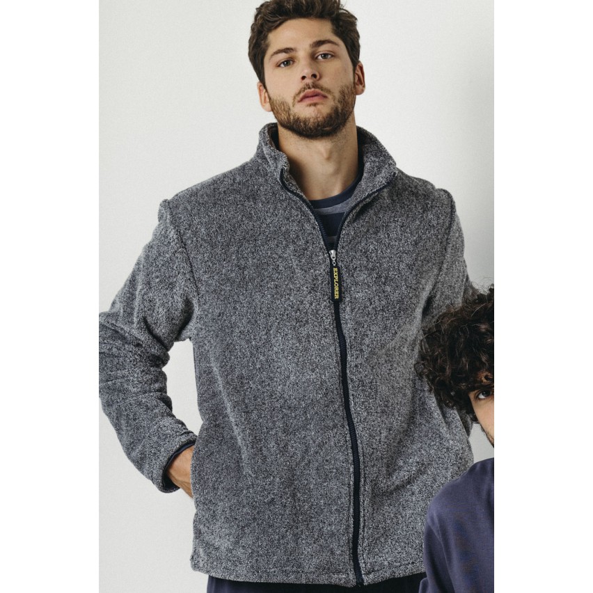 Giacca uomo a collo alto in pile di coral Admas 67055