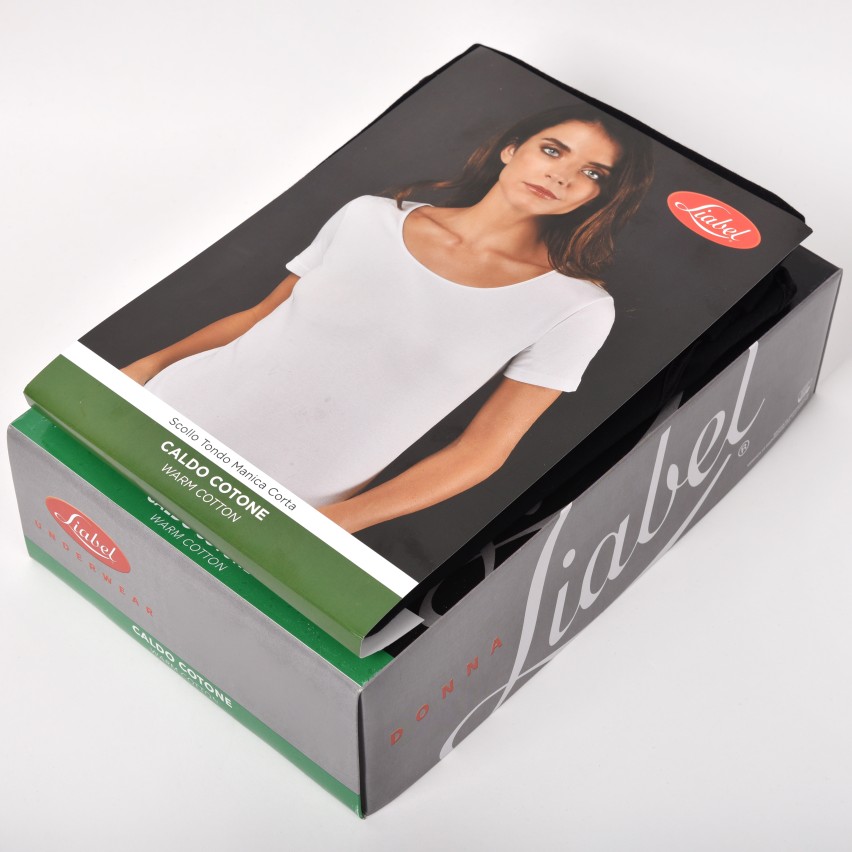 Maglia donna Liabel girocollo mezza manica 100% caldo cotone 0282826 ...