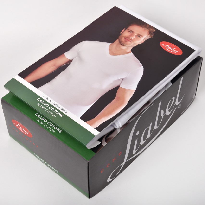 Maglia uomo punta mezza manica Liabel 0282853 100% caldo cotone ...