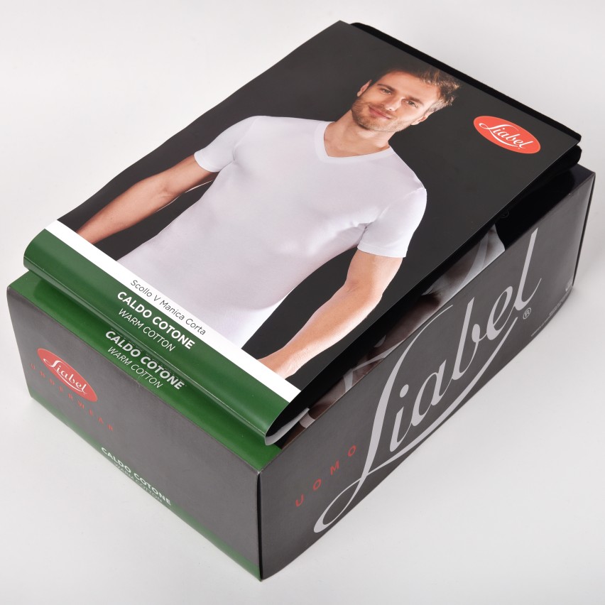 Maglia uomo punta mezza manica Liabel 0282853 100% caldo cotone ...