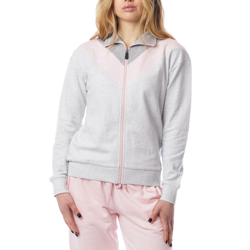 Tuta donna cotone Superga SWS23200 rosa grigio melange | Intimorosa