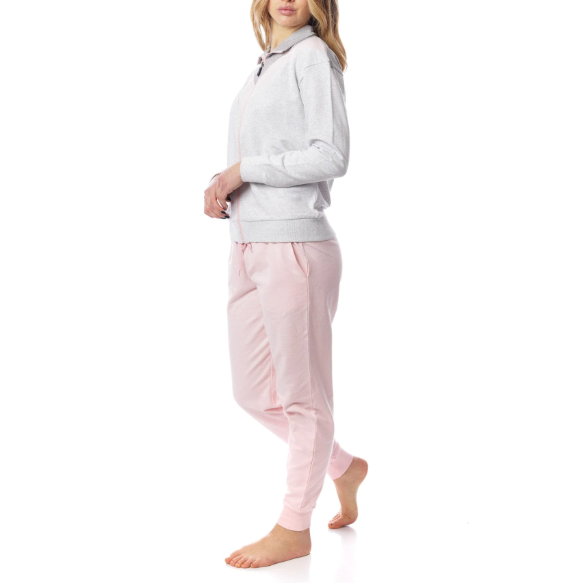 Tuta donna cotone Superga SWS23200 rosa grigio melange | Intimorosa