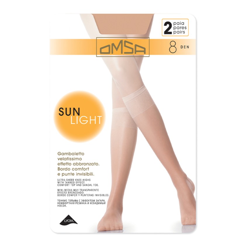 Gambaletto sun light velatissimo 8 den Omsa - 2 paia