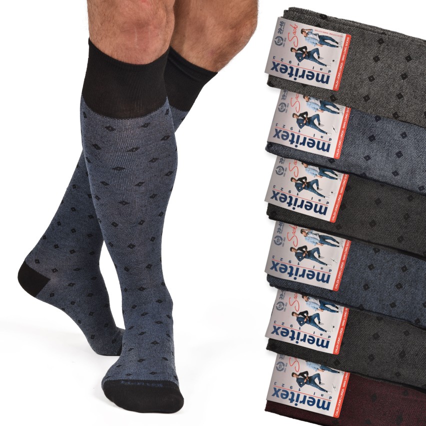 Calze lunghe invernali Meritex 1722 fantasia rombi 6 paia