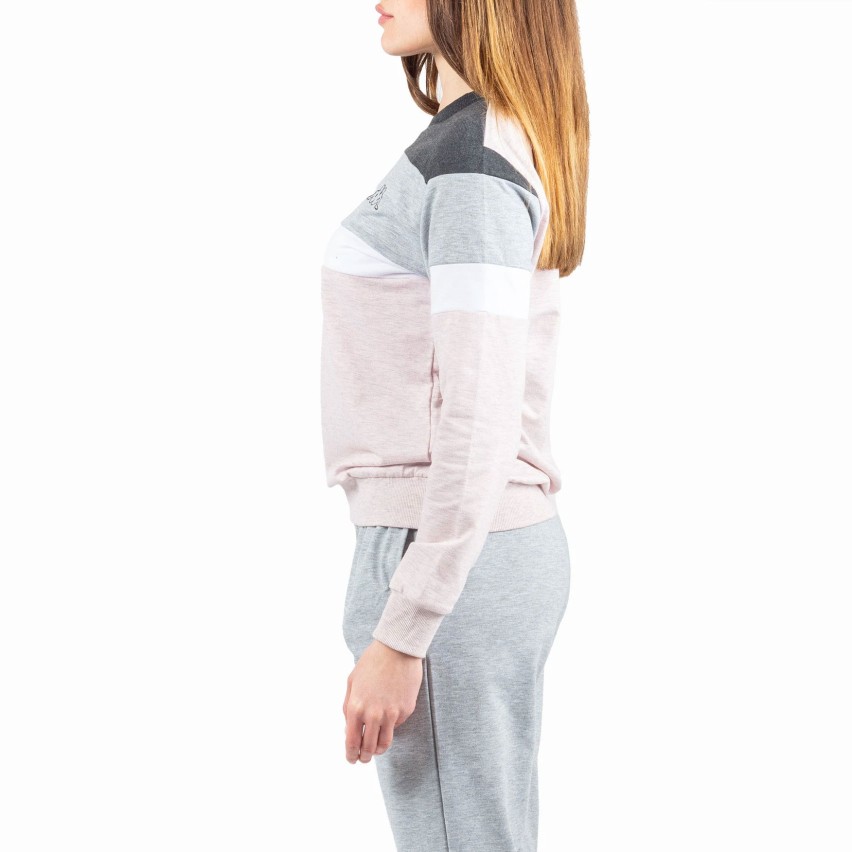 Pigiama donna stile tuta Kappa KWS 22971 cotone rosa melange | Intimorosa