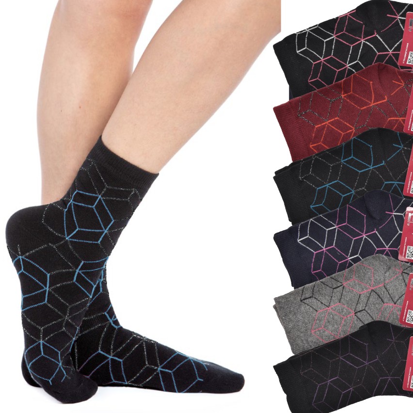 Calzini caldo cotone donna Meritex cubi 3589 A 6 paia | Intimorosa