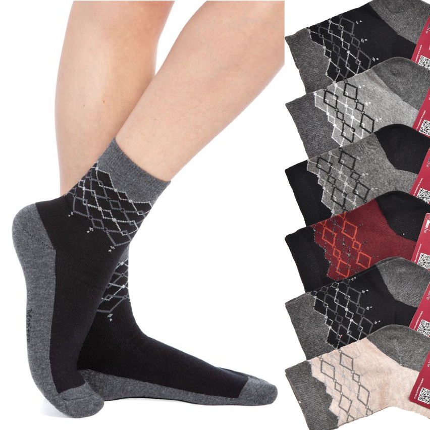 Calzini caldo cotone donna Meritex rombini 3590 A 6 paia | Intimorosa