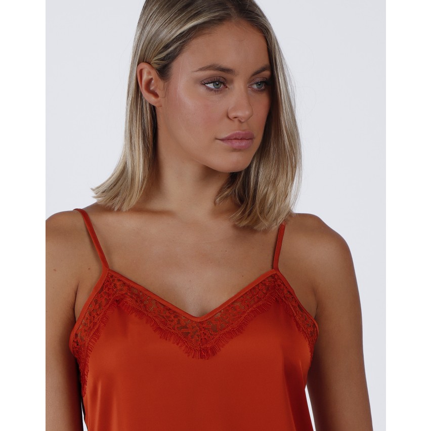 Sottogiacca Admas canotta bretellina 43491 raso pizzo nero | Intimorosa