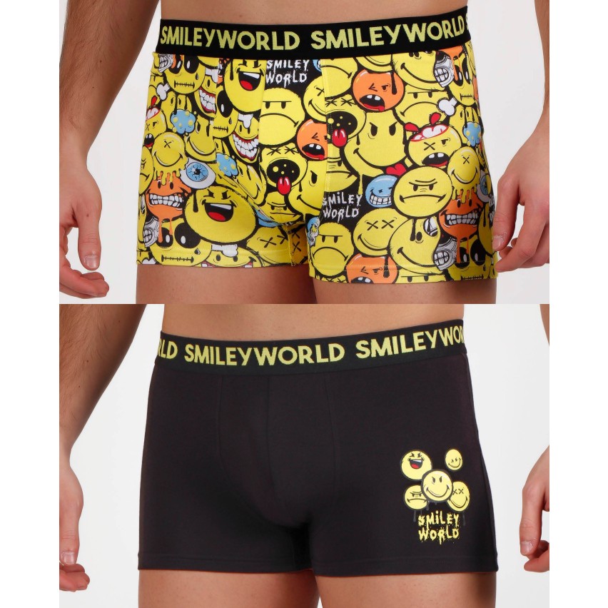Boxer fantasia in cotone emoji Smiley World 48369 - 2 pezzi