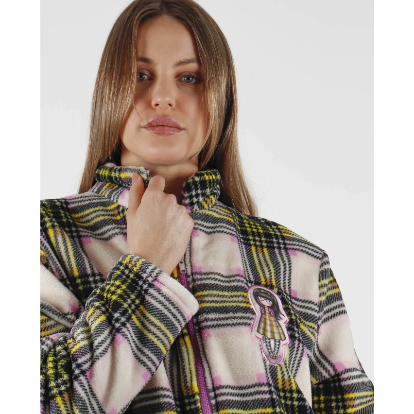 Giacca donna invernale Santoro Gorjuss 57500 pile coral scozzese ...