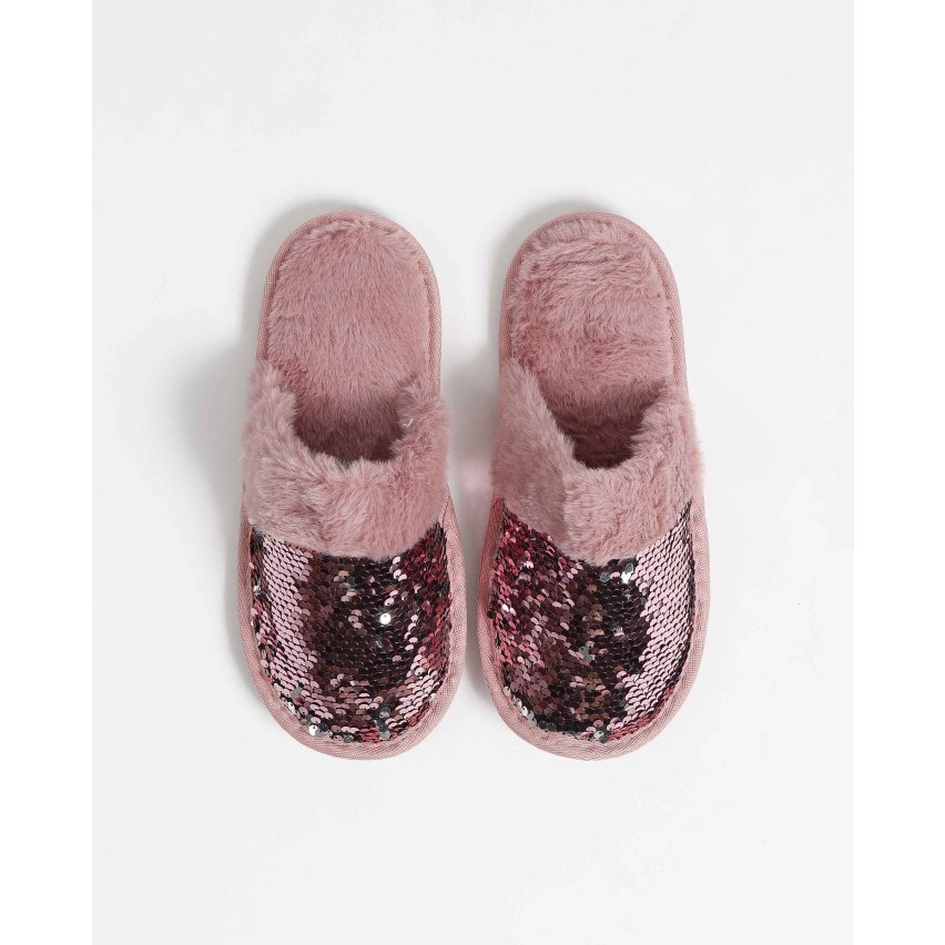Pantofole donna eco pelliccia paiette girabrilla Admas 59100