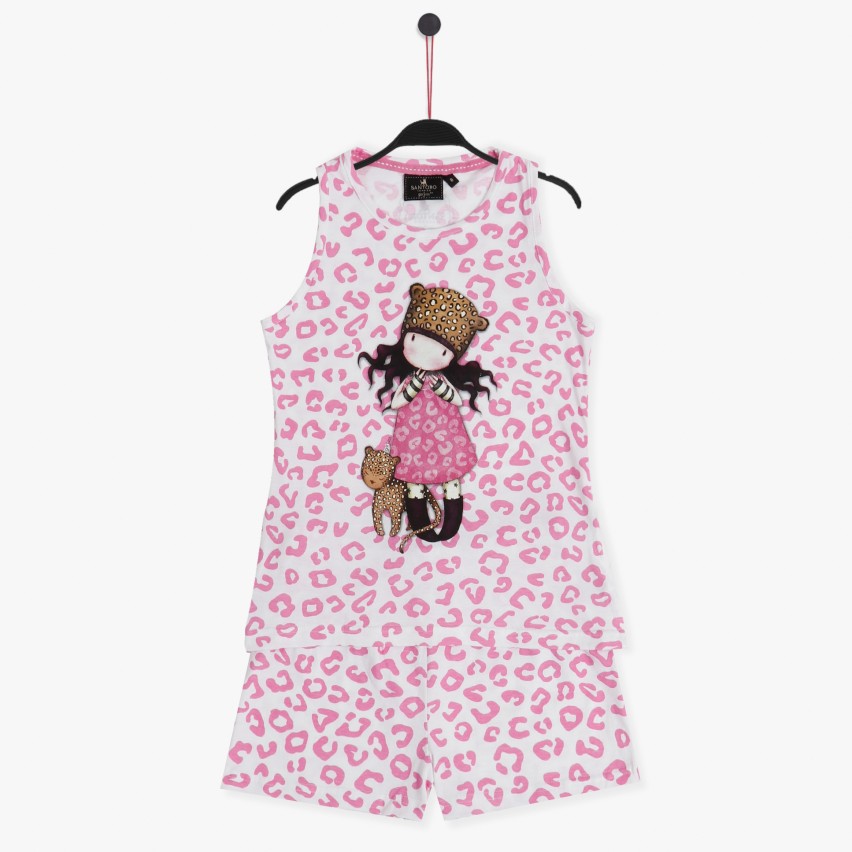 Pigiama bambina Santoro Gorjuss 60826 cotone animalier rosa | Intimorosa