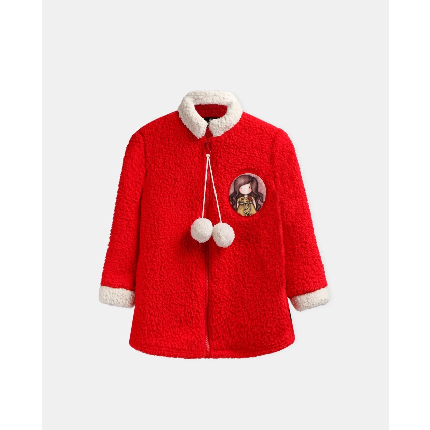 Giacca donna Santoro Gorjuss 67045 pile sherpa rosso