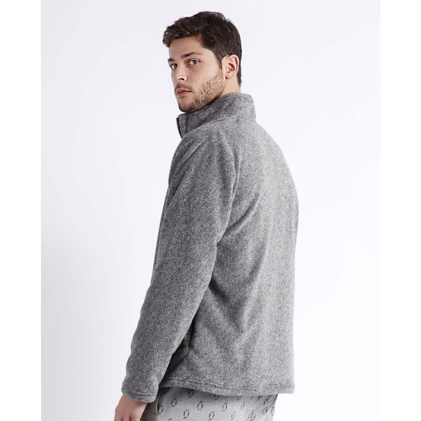 Giacca uomo a collo alto in pile di coral Admas 67055