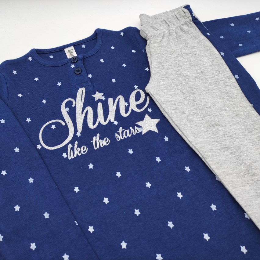 Pigiama bimba Love And Bra 31981 lungo caldo cotone | Intimorosa