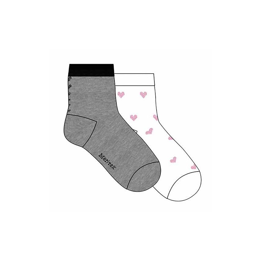 Calze bambina Meritex 7541 cuori in cotone 6 paia | Intimorosa