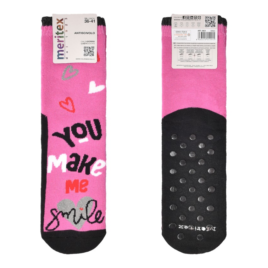 Calze antiscivolo donna Meritex 9931 Rosa | Intimorosa