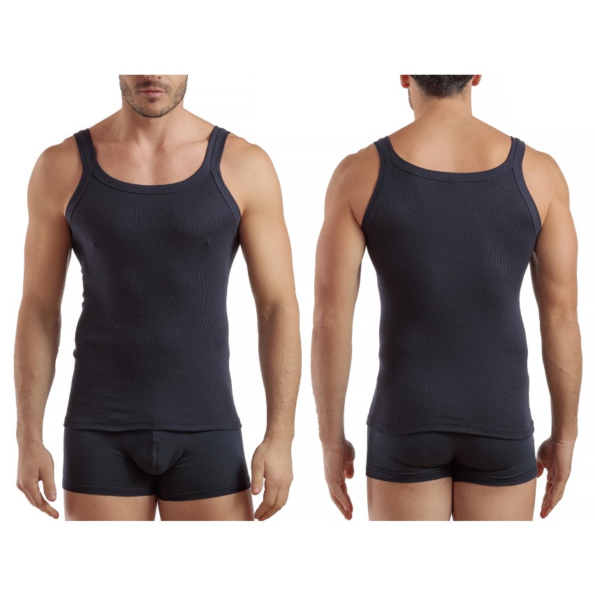 Canottiera uomo Enrico Coveri et1105 spalla stretta coste cotone 3pz | Intimorosa