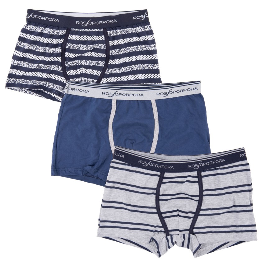 Boxer uomo ragazzo moda Rossoporpora ub1442 assortiti 3 pezzi | Intimorosa