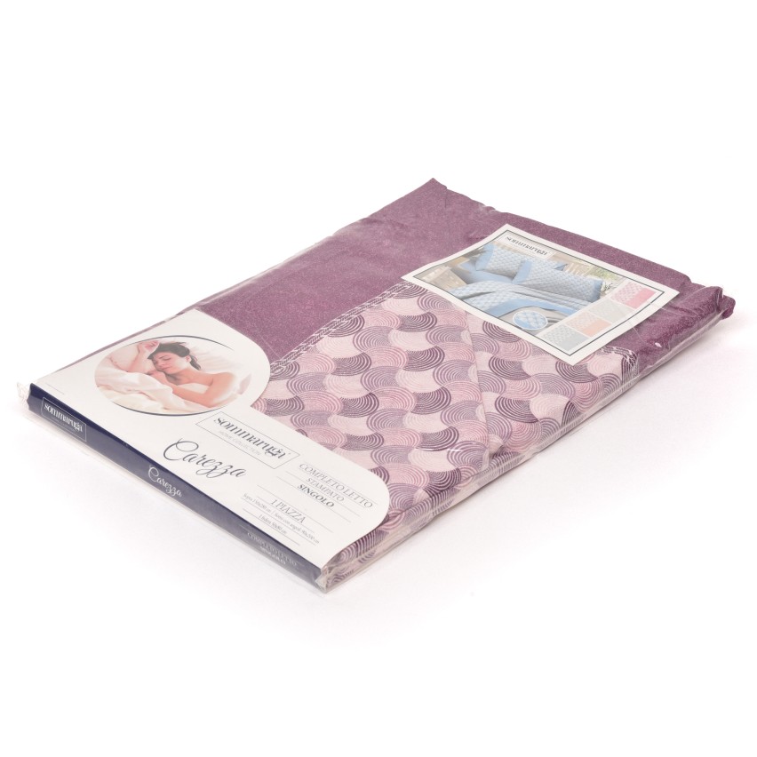 Completo letto lenzuola cotone Sommaruga rosa antico Carezza | Intimorosa