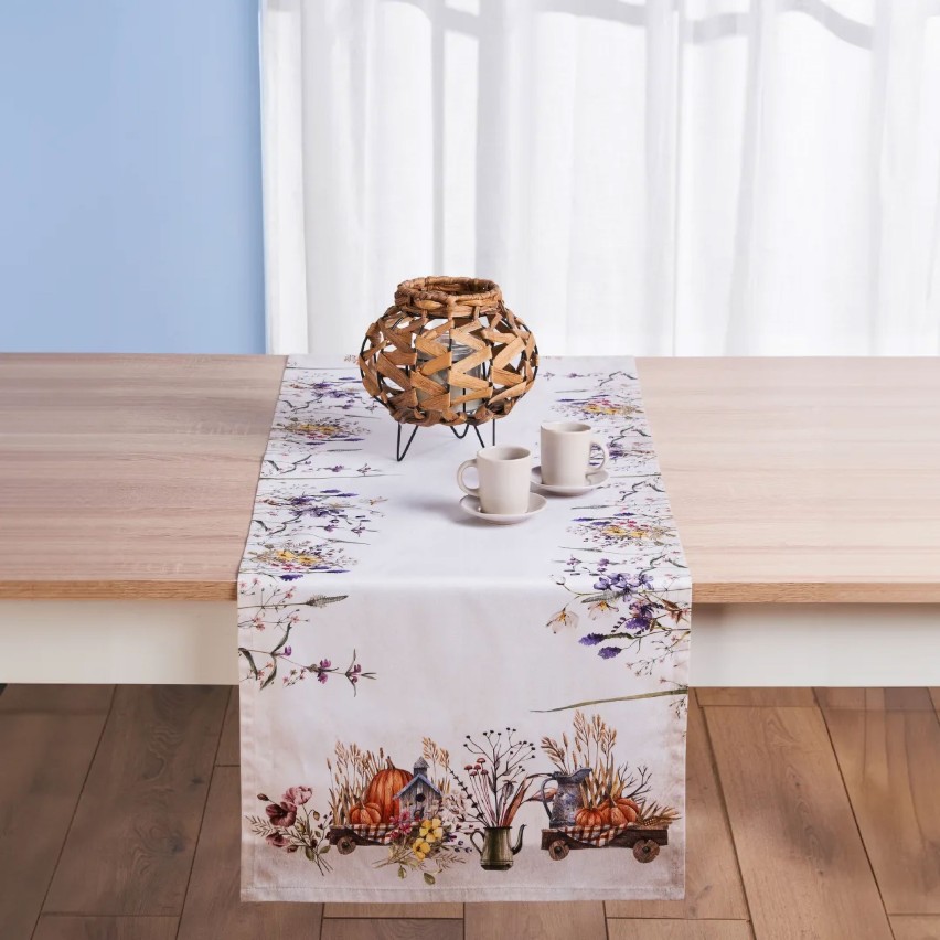 Runner tavolo in cotone dis. 9 Vingi 45x140