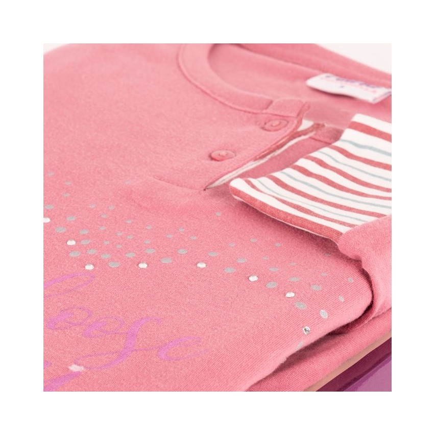 Pigiama donna Cotonella cotone interlock cuore strass DDC46 malva ...