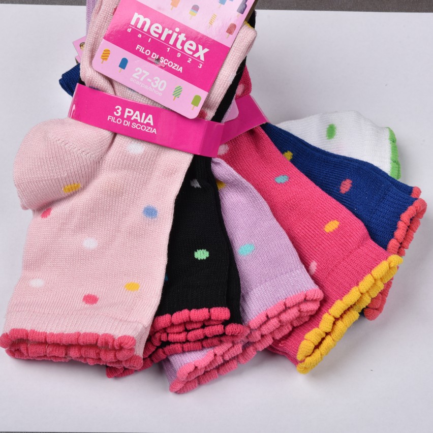 Meritex Calzini corti Bambina 7577 in cotone 6 paia | Intimorosa