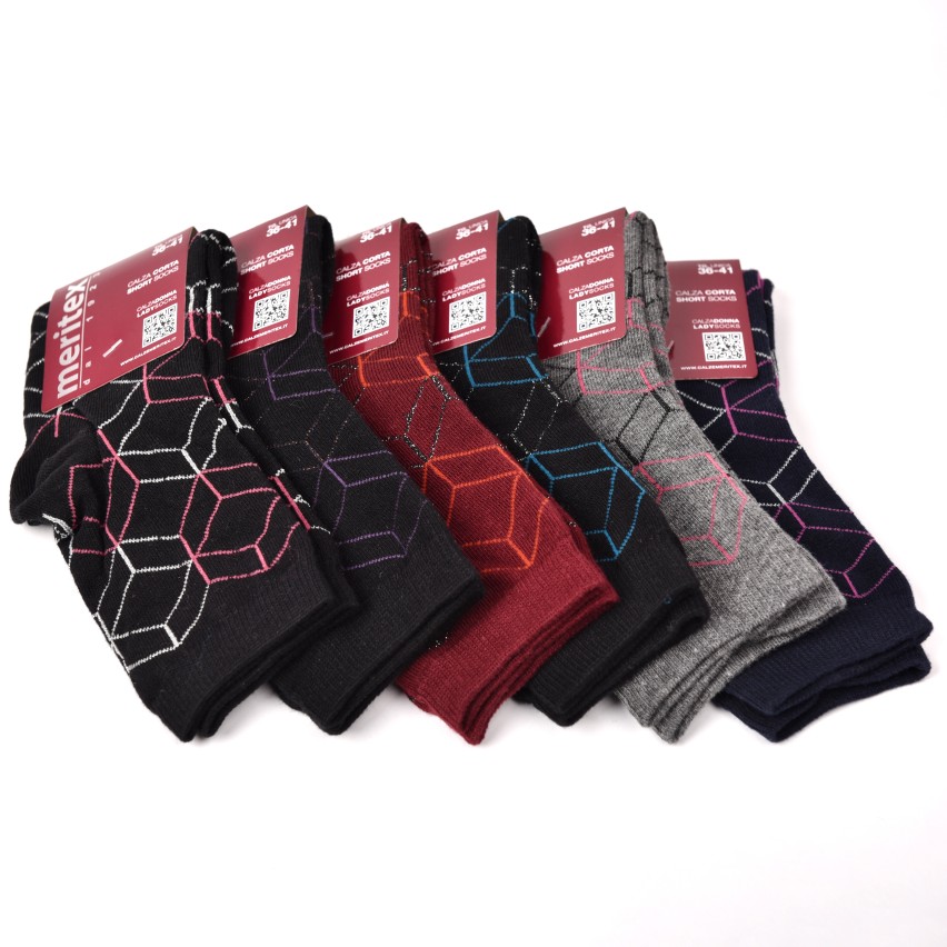Calzini caldo cotone donna Meritex cubi 3589 A 6 paia | Intimorosa