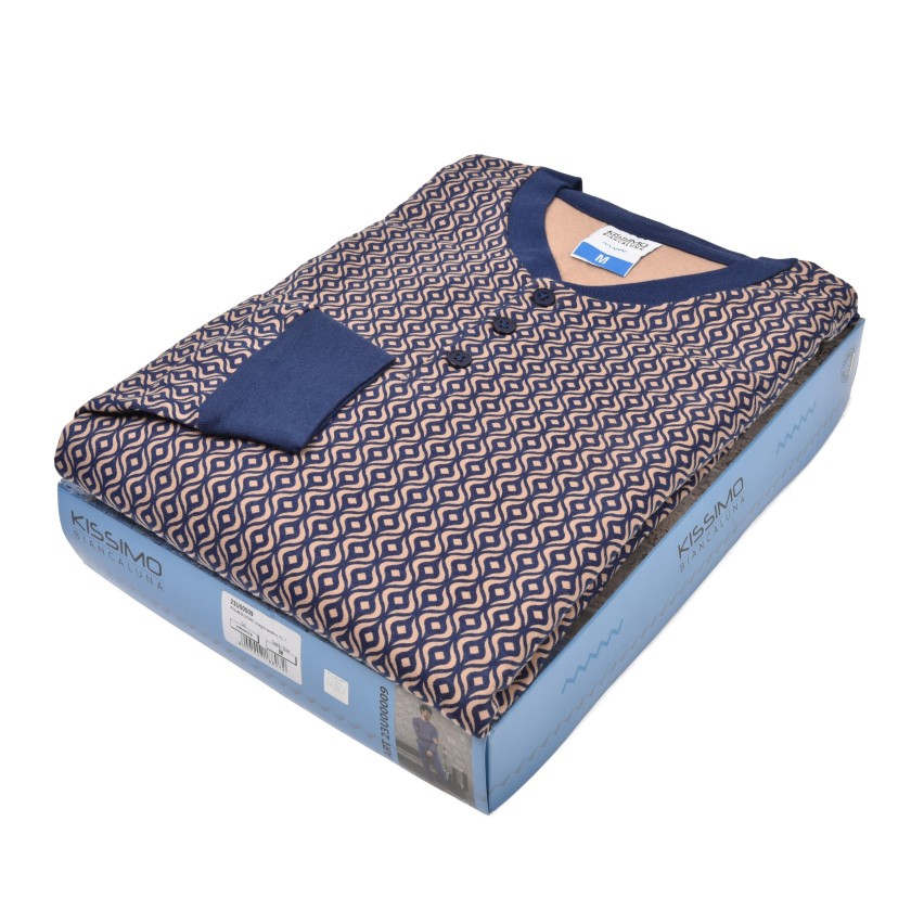 Pigiama uomo Biancaluna Kissimo 23U00009 invernale in caldo cotone