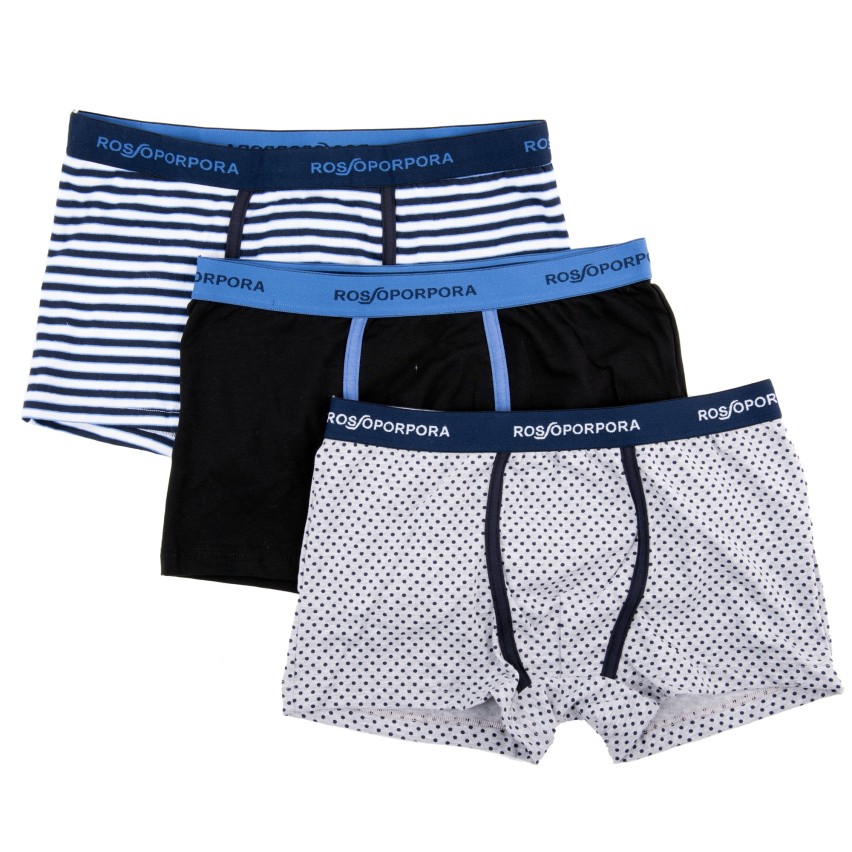 Boxer moda Rossoporpora ub-1564 in cotone fantasia 3 pezzi | Intimorosa