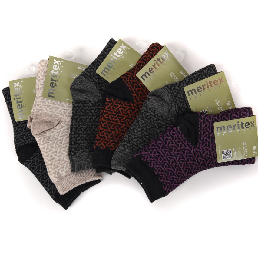 Calze donna corte calde caldo cotone Meritex 6 paia 3597 A | Intimorosa