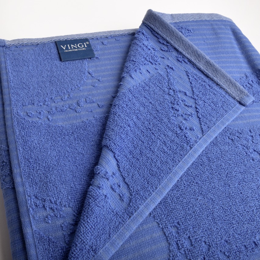 Telo mare Vingi spugna "Malaga" blu 100% cotone | Intimorosa