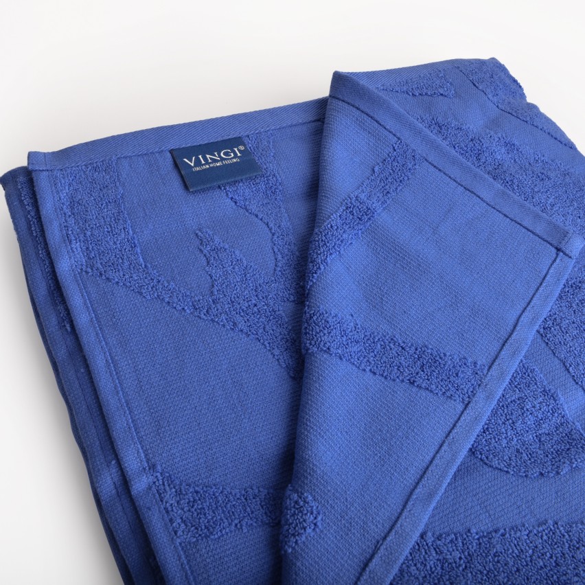 Telo mare Vingi spugna "Valencia" blu 100% cotone | Intimorosa