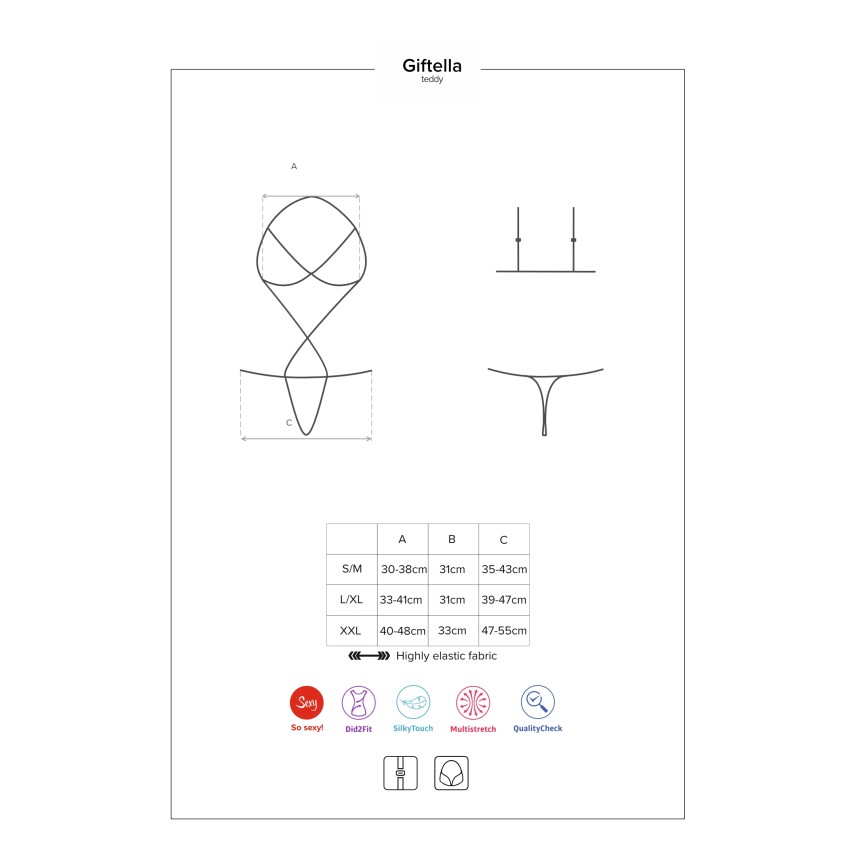 Body sexy Obsessive Giftella teddy rosso | Intimorosa