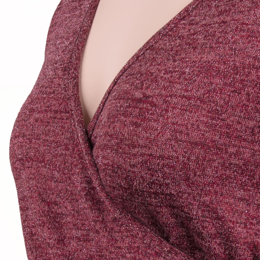 Maglia moda Biancaluna Kissimo GL11 laminata scollo incrociato | Intimorosa