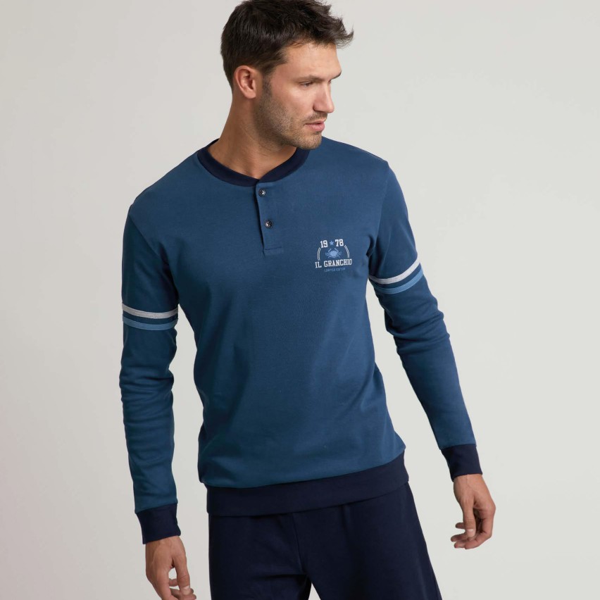 Pigiama cotone interlock caldo tinta unita Il Granchio GP 2053