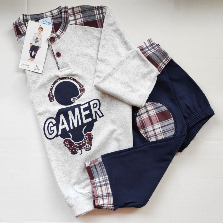 Pigiama Gary Bambino H20030 caldo cotone interlock | Intimorosa