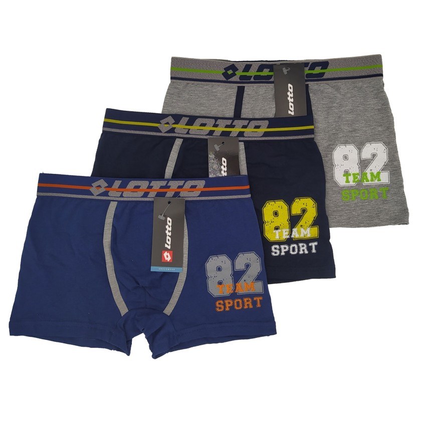 Boxer bambino Lotto LB4203 in cotone 3 pezzi | Intimorosa