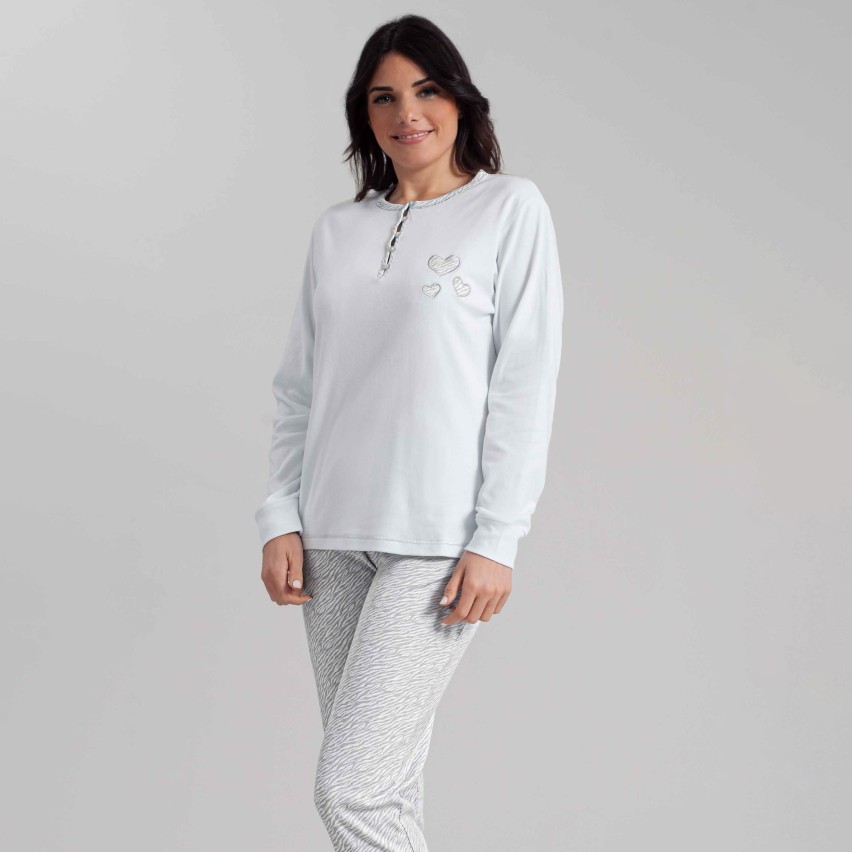 Pigiama donna zebrato cuori Irge IR 1909