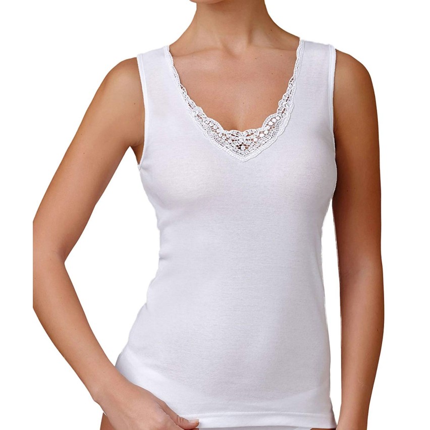 Canotta spalla larga Jadea 9001 in 100% cotone 3 pezzi | Intimorosa