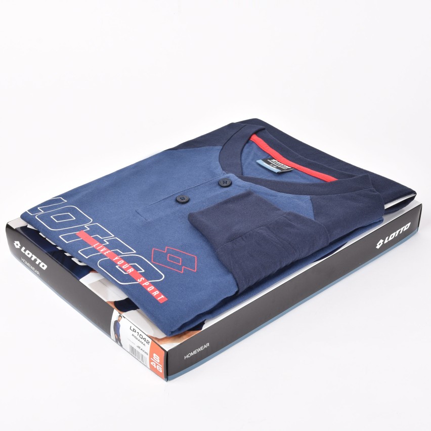 Pigiama uomo sportivo cotone leggero Lotto LP1042 jeans blu | Intimorosa