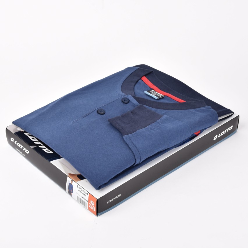 Pigiama uomo cotone leggero Lotto jeans rosso sportivo LP1044 | Intimorosa