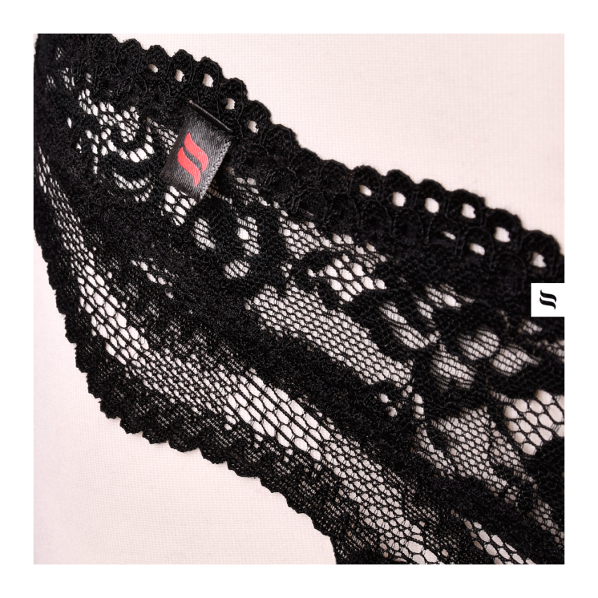 Completino intimo sexy perizoma + reggiseno Obsessive Luvae sexy pizzo nero 2 pz. | Intimorosa