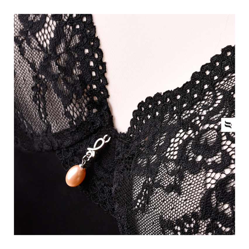 Completino intimo sexy perizoma + reggiseno Obsessive Luvae sexy pizzo nero 2 pz. | Intimorosa