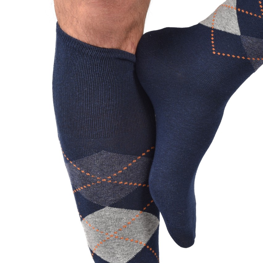 Calze uomo Meritex 150 in caldo cotone fantasia rombi 6 paia | Intimorosa