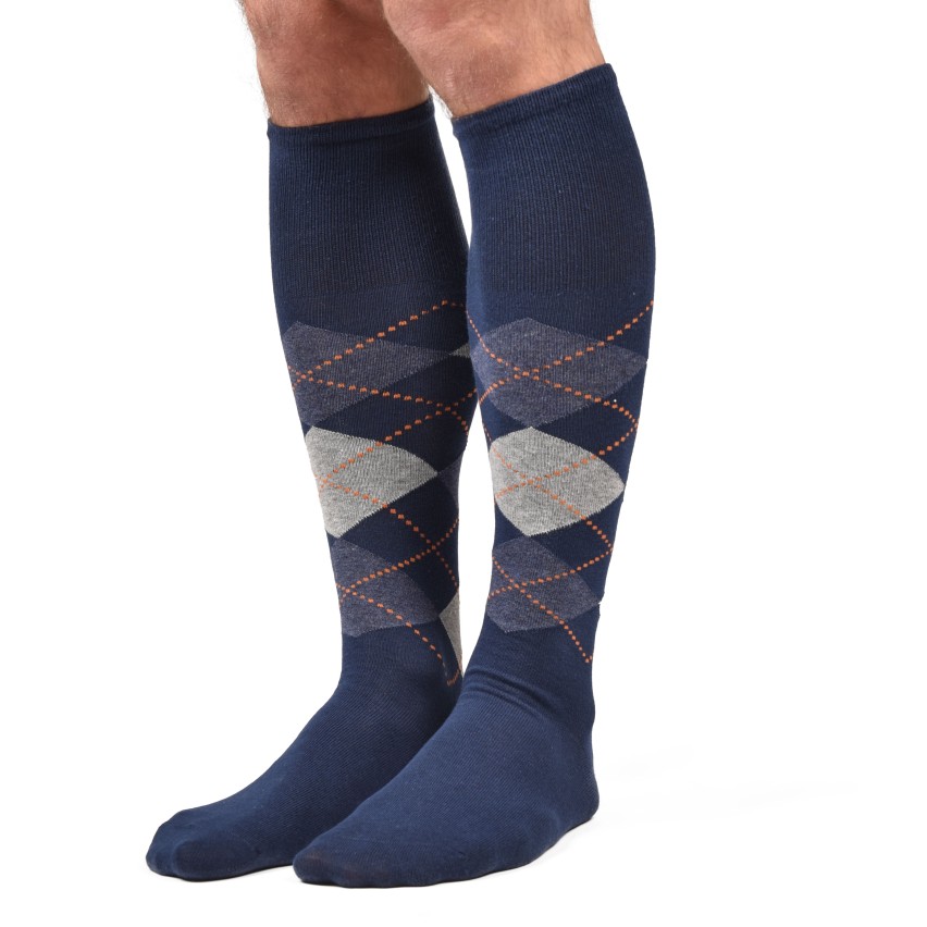 Calze uomo Meritex 150 in caldo cotone fantasia rombi 6 paia | Intimorosa