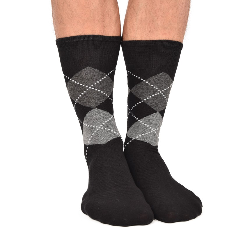 Calze uomo Meritex 150 in caldo cotone fantasia rombi 6 paia | Intimorosa