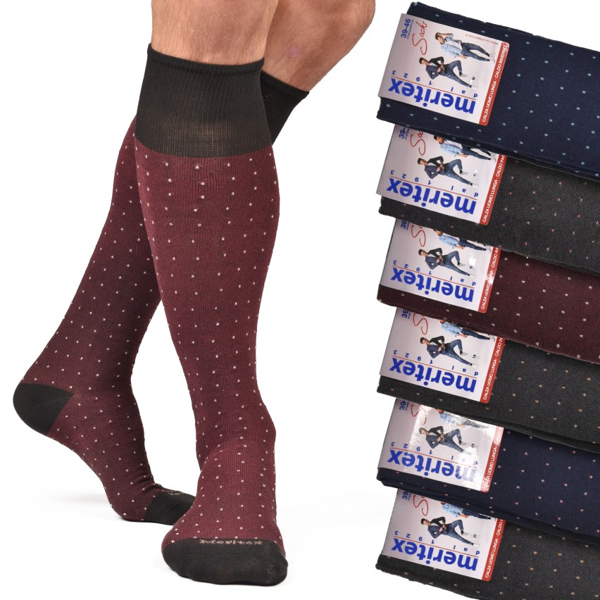 Calze lunghe assortite caldo cotone Meritex 1720 fantasia 6 paia